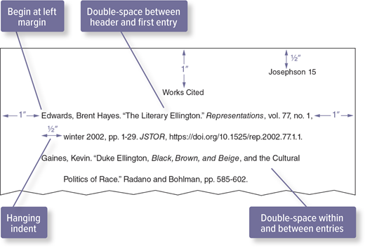 Placement of the List of Works Cited | MLA Handbook | Books Gateway ...
